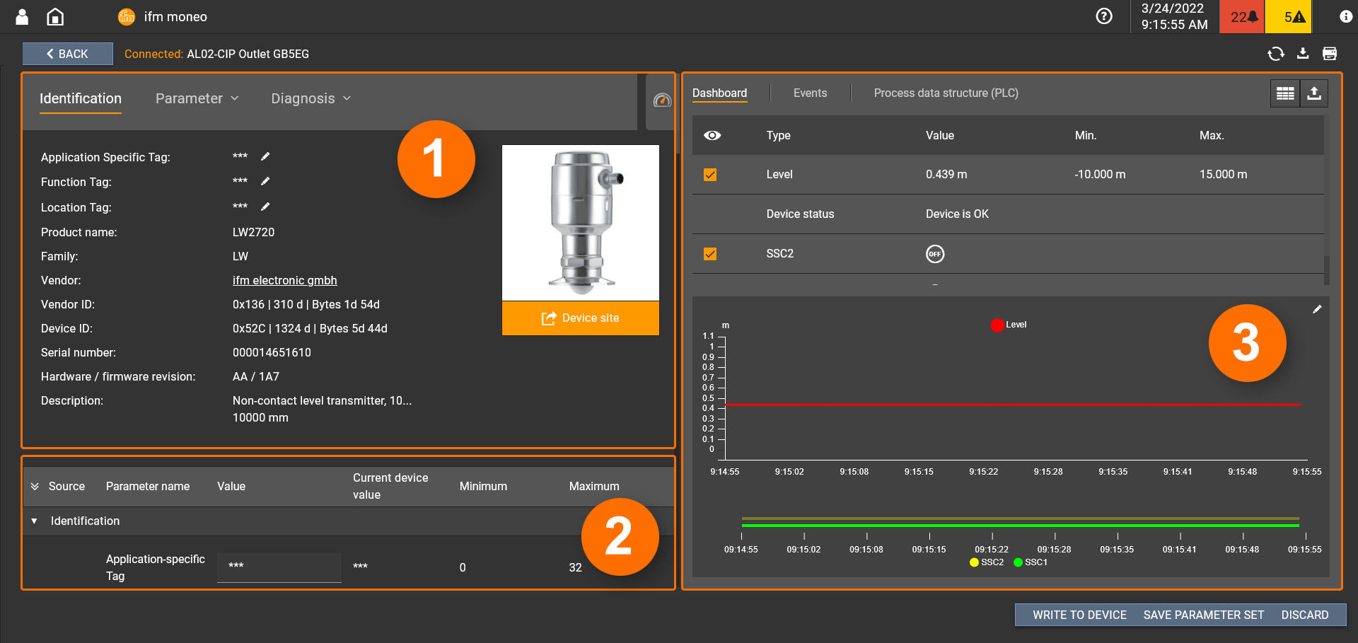 Füllstandüberwachung mit Radar-Sensorik und moneo RTM - ifm