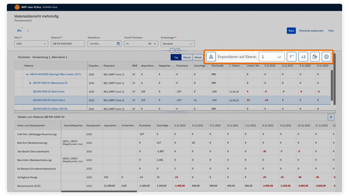 MRP view XLNce: Central control unit in SAP Public Cloud - ifm