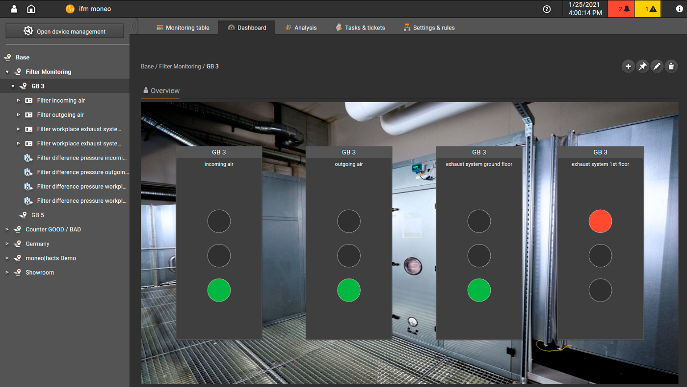 moneo | Visualization and analysis of filter conditions - ifm