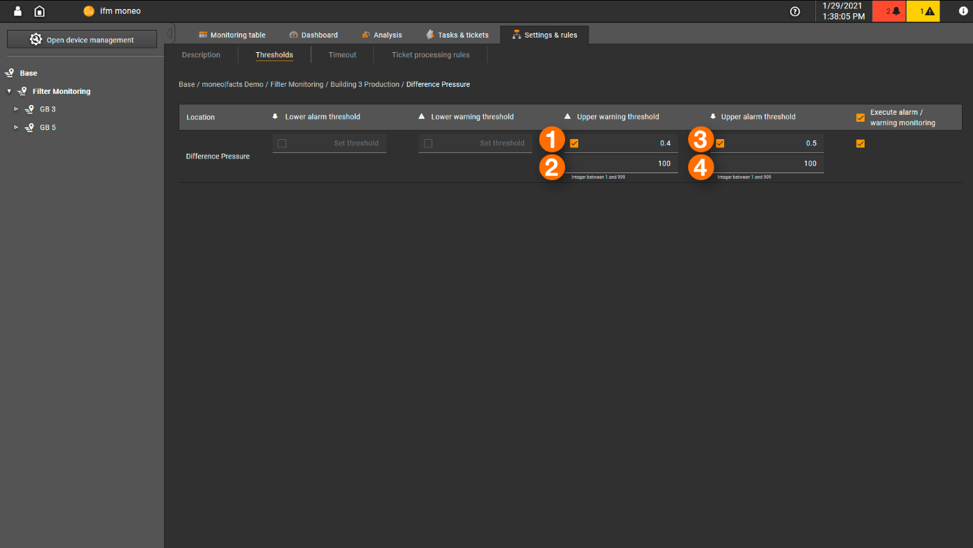 moneo | Water filter monitoring - ifm