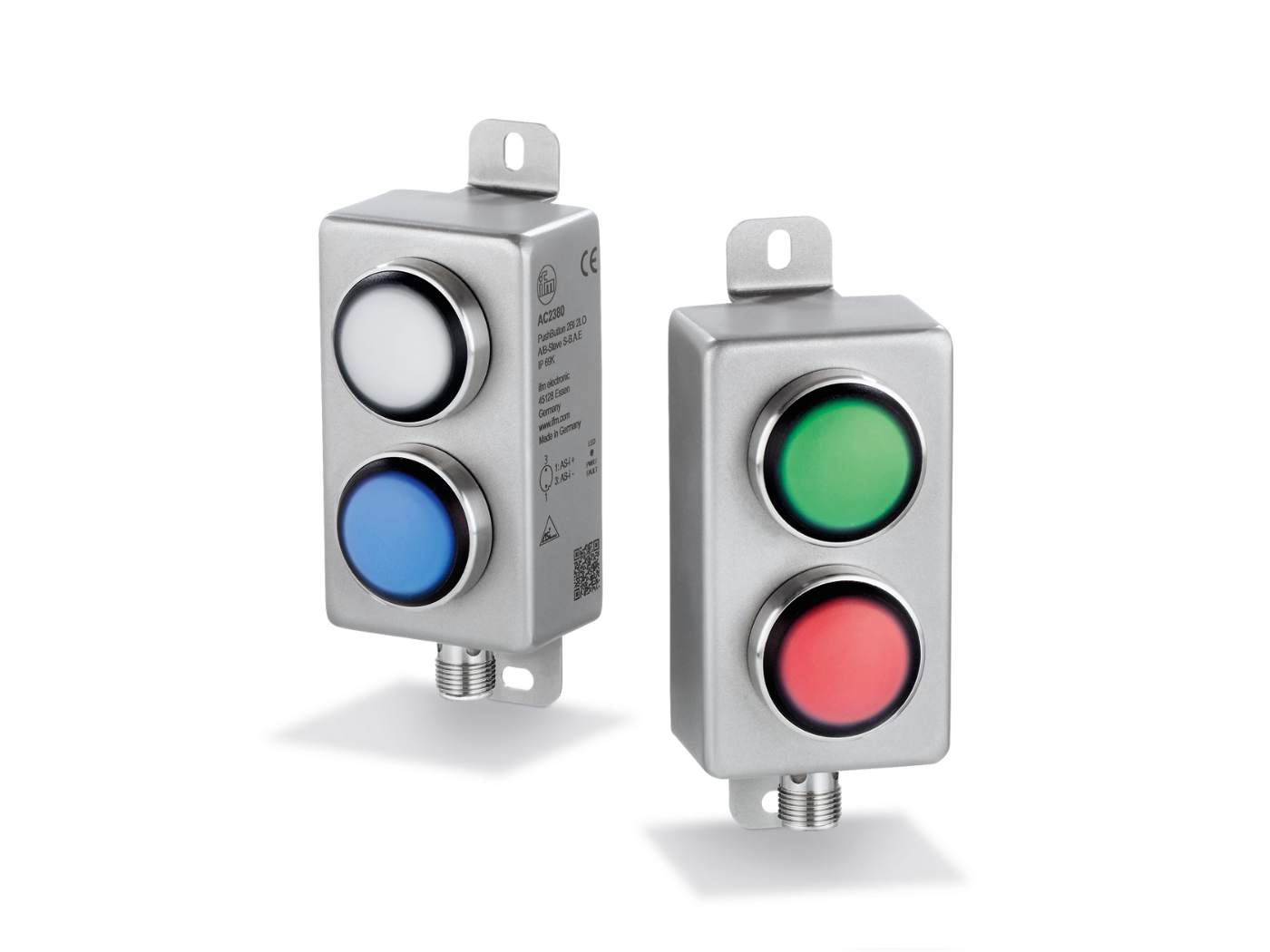 AS-i illuminated pushbutton module with M12 connector - ifm