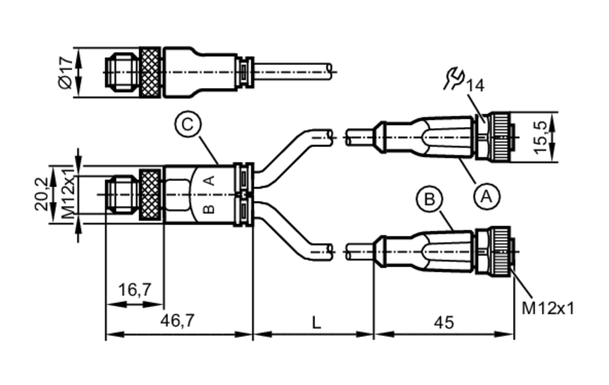 E11762 - Y-Verbindungskabel - ifm