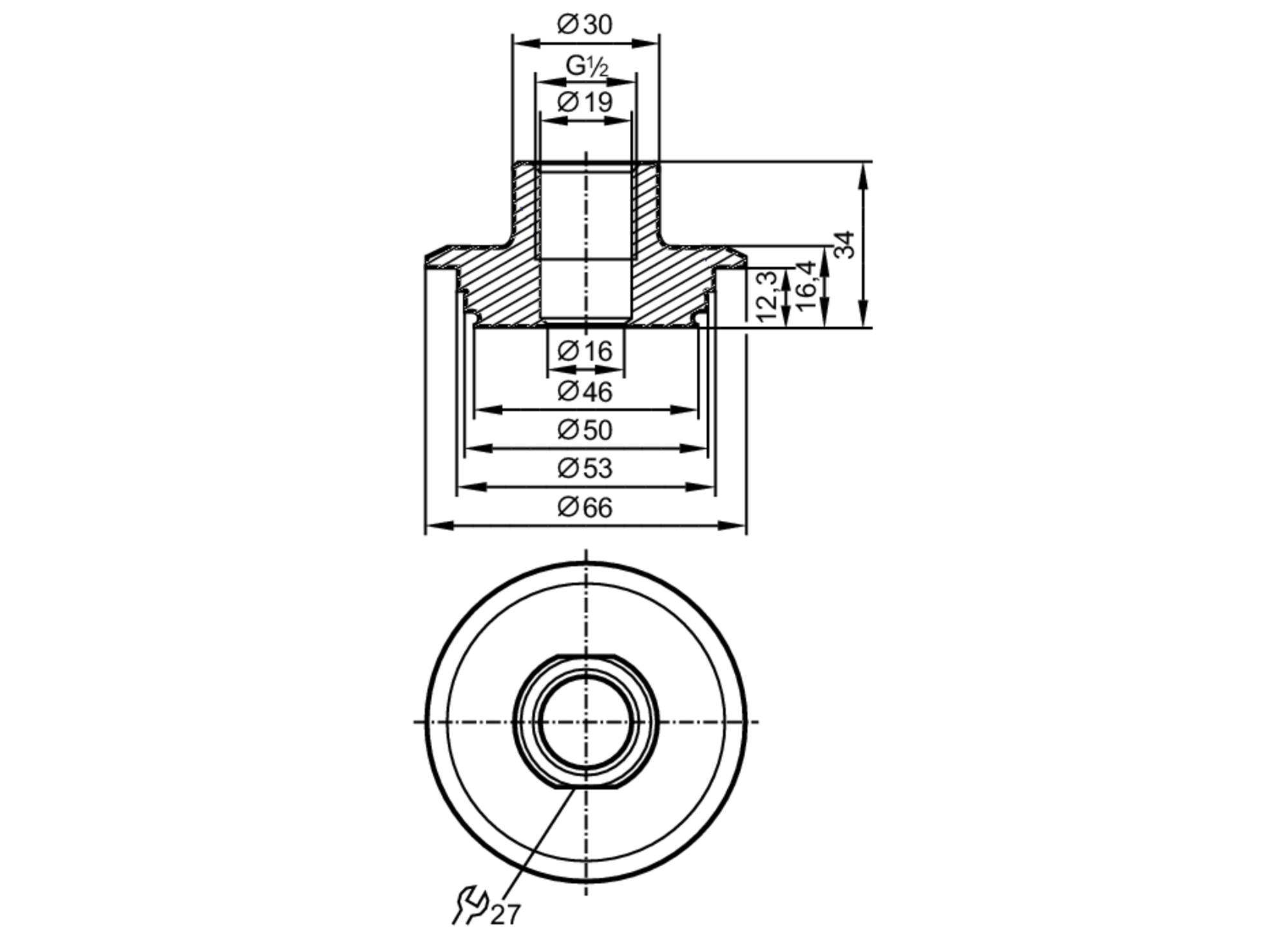 E43306 - Process adapter Varivent - ifm