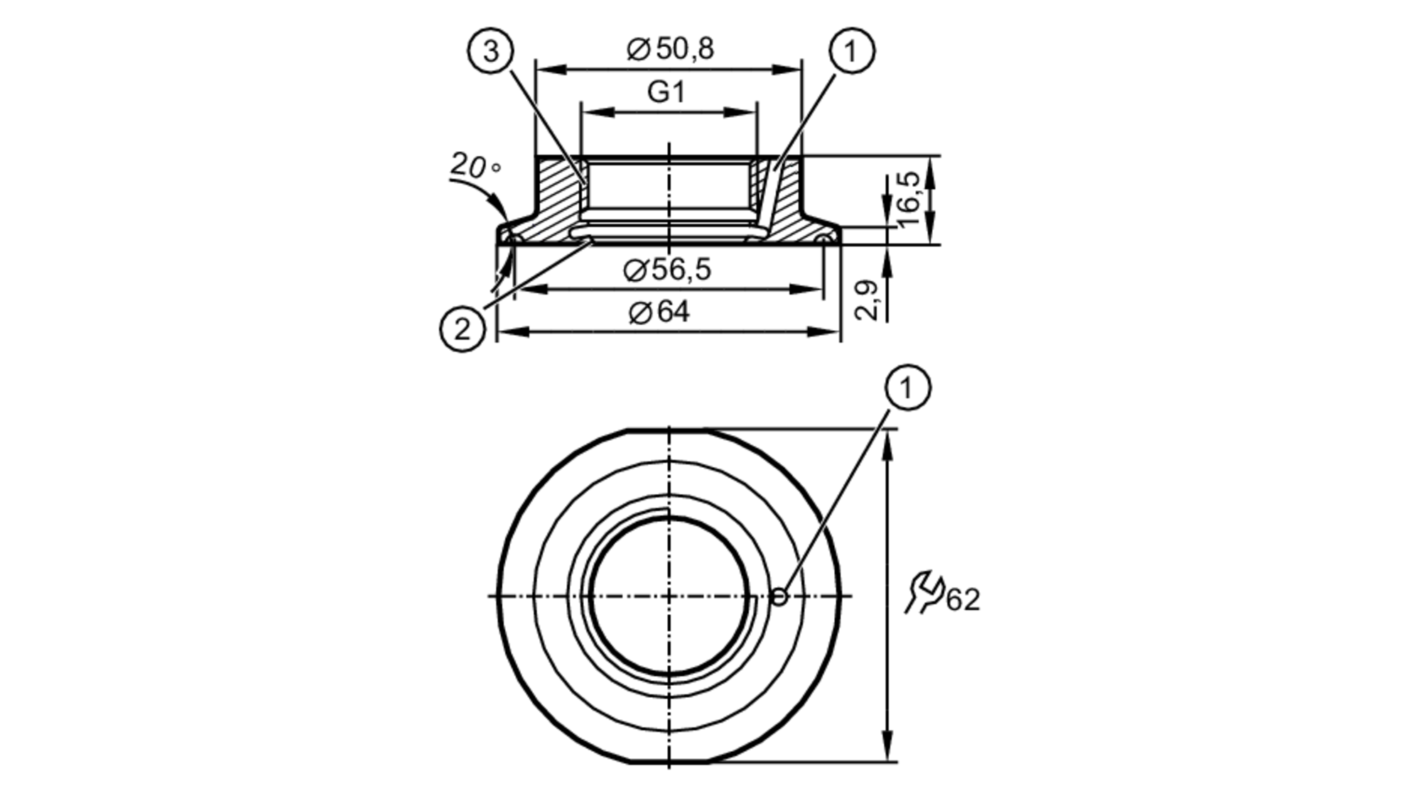 E33209 - Process adapter Tri-Clamp - ifm