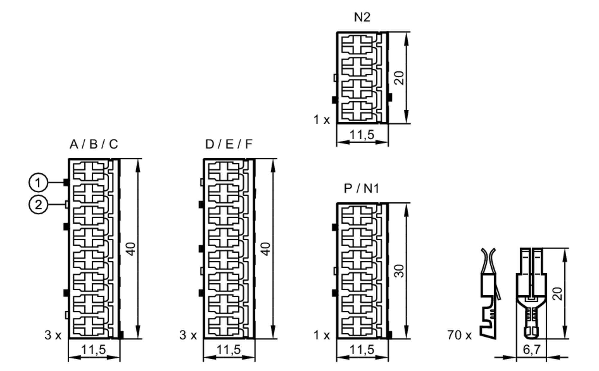 EC0456 - Standard timer contact housing with contacts - ifm