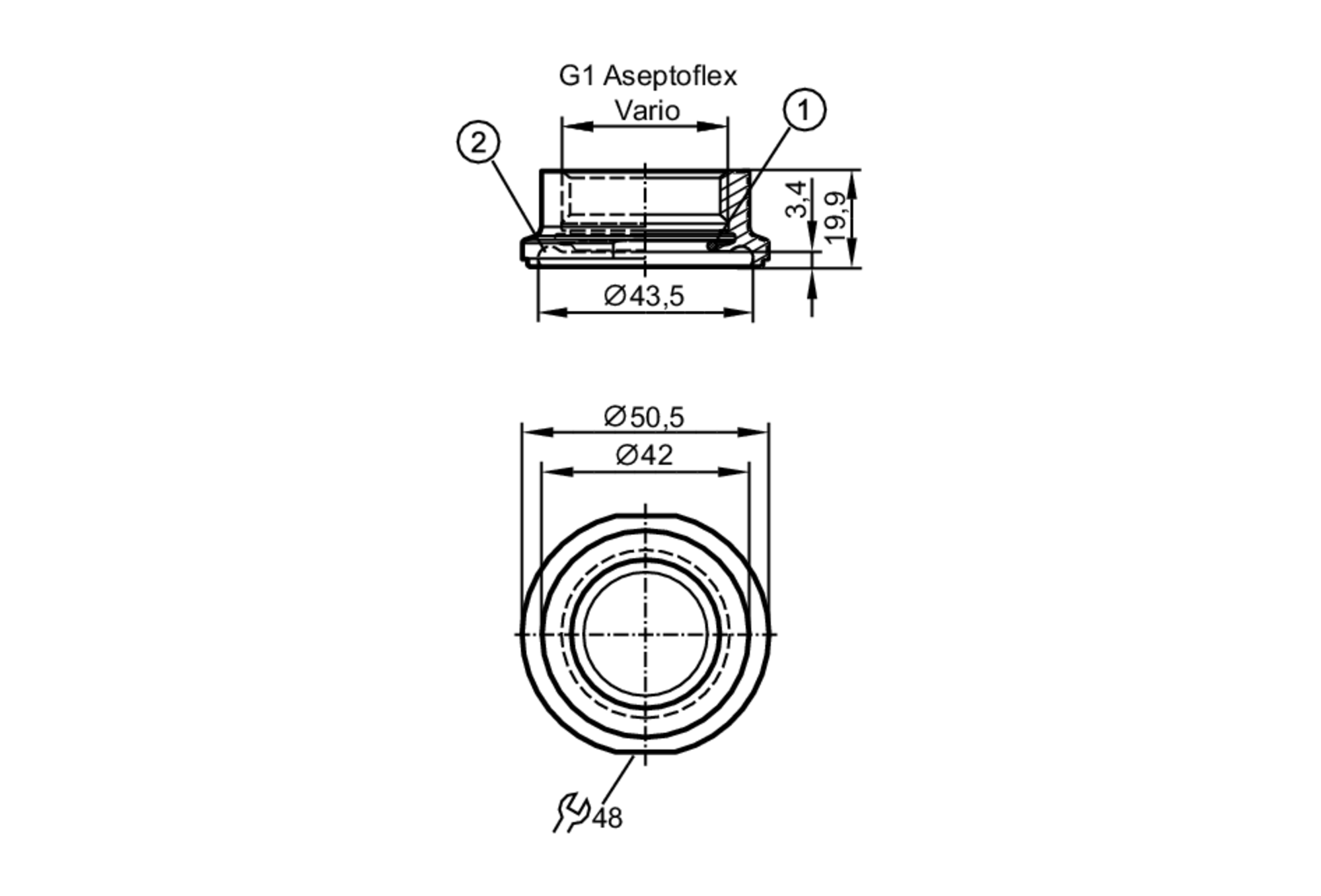 E33243 - process adapter DIN 11864 - ifm