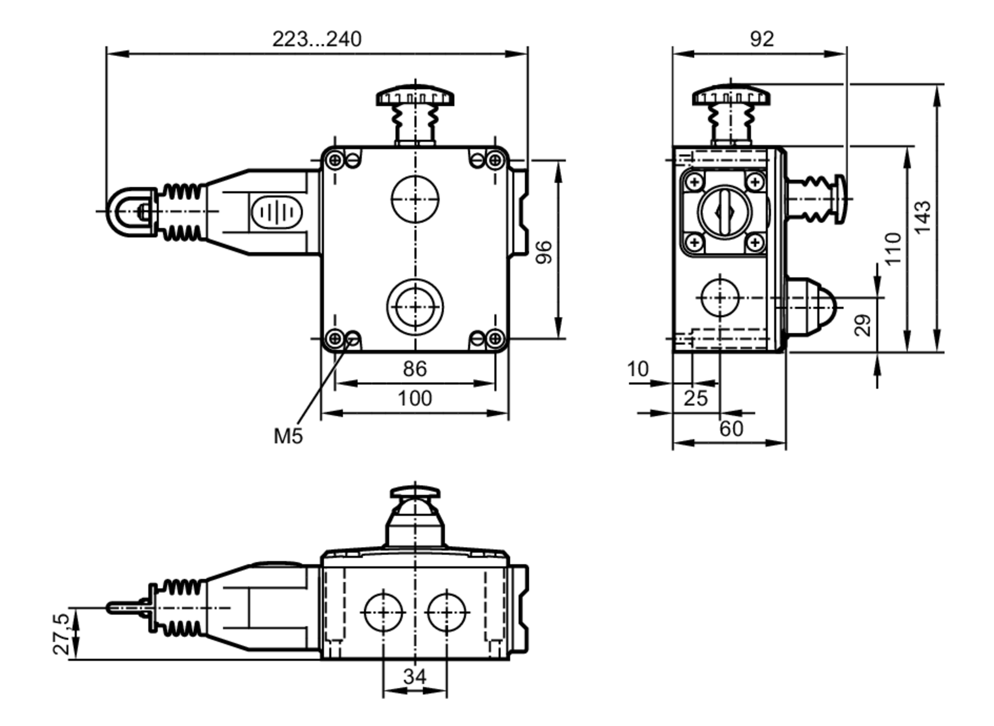 ZB0073 - Chave de parada de emergência acionada por cabo - ifm