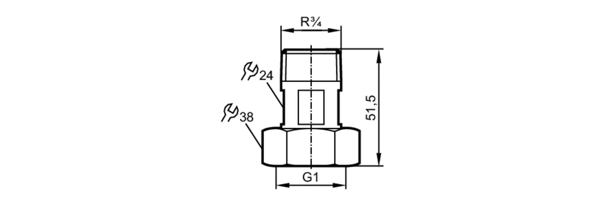 E40153 - Adaptador de montagem para sensores de fluxo - ifm