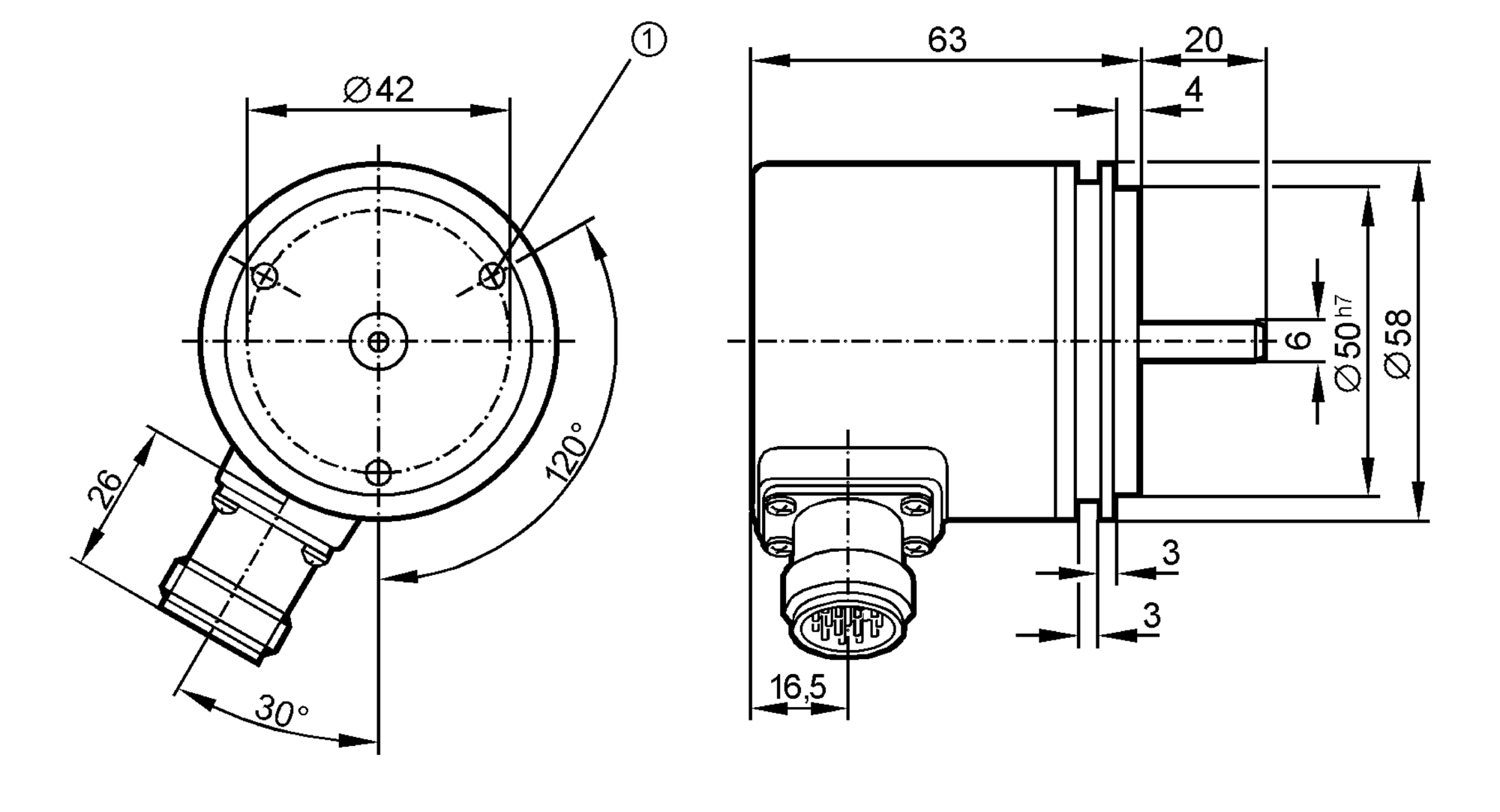 RM6103 - Absolute multiturn encoder with solid shaft - ifm
