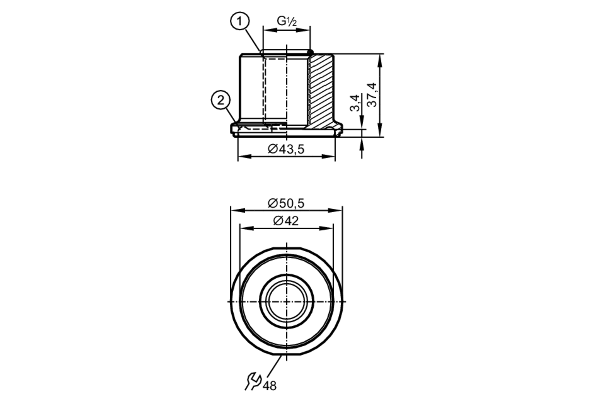 E33407 - Prozessadapter Clamp DIN 11864 - ifm