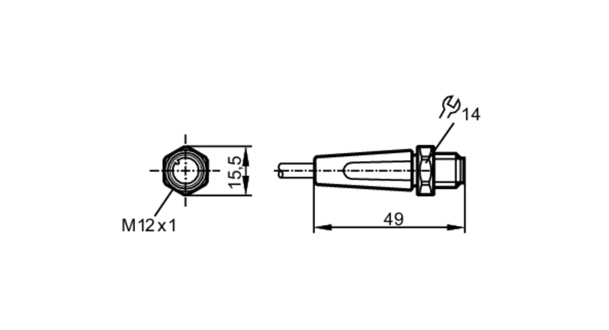 EVT072 - Cable de conexión con conector macho - ifm