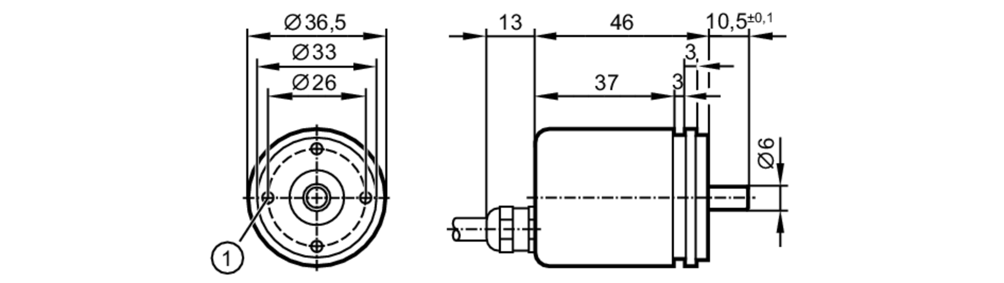 RM8001 - Absoluter Multiturn-Drehgeber mit Vollwelle - ifm