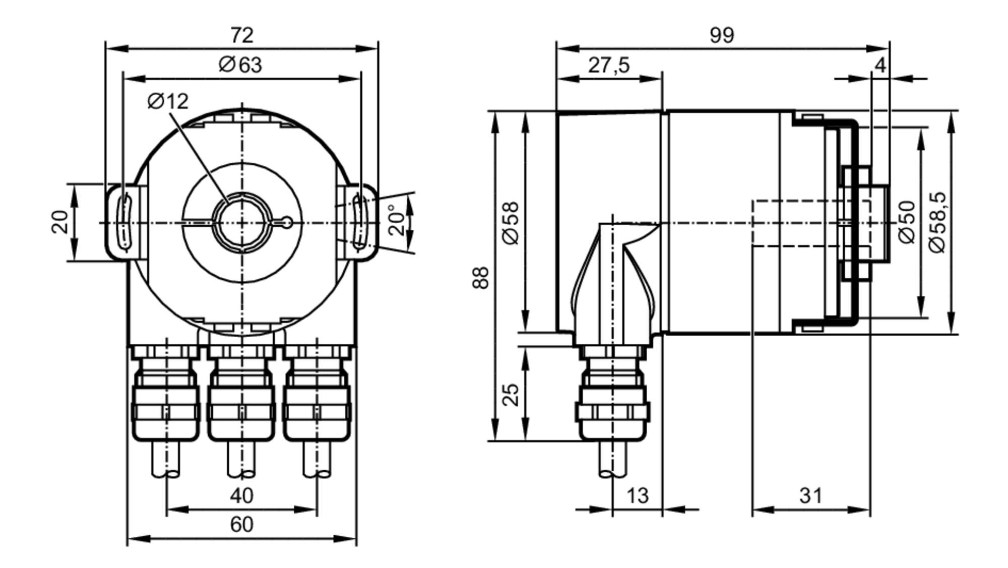 RM3008 - Absolute multiturn encoder with hollow shaft - ifm