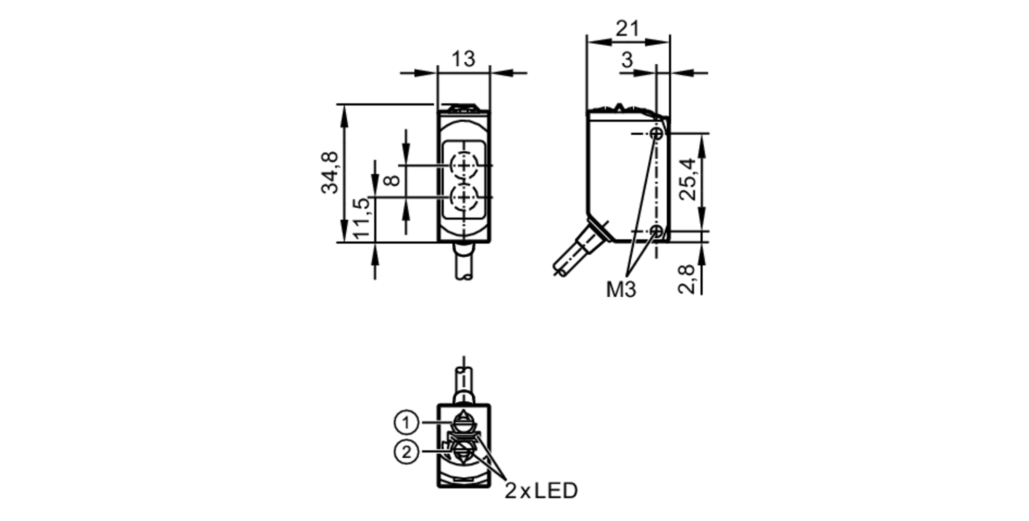 O6H301 - Diffuse reflection sensor with background suppression - ifm