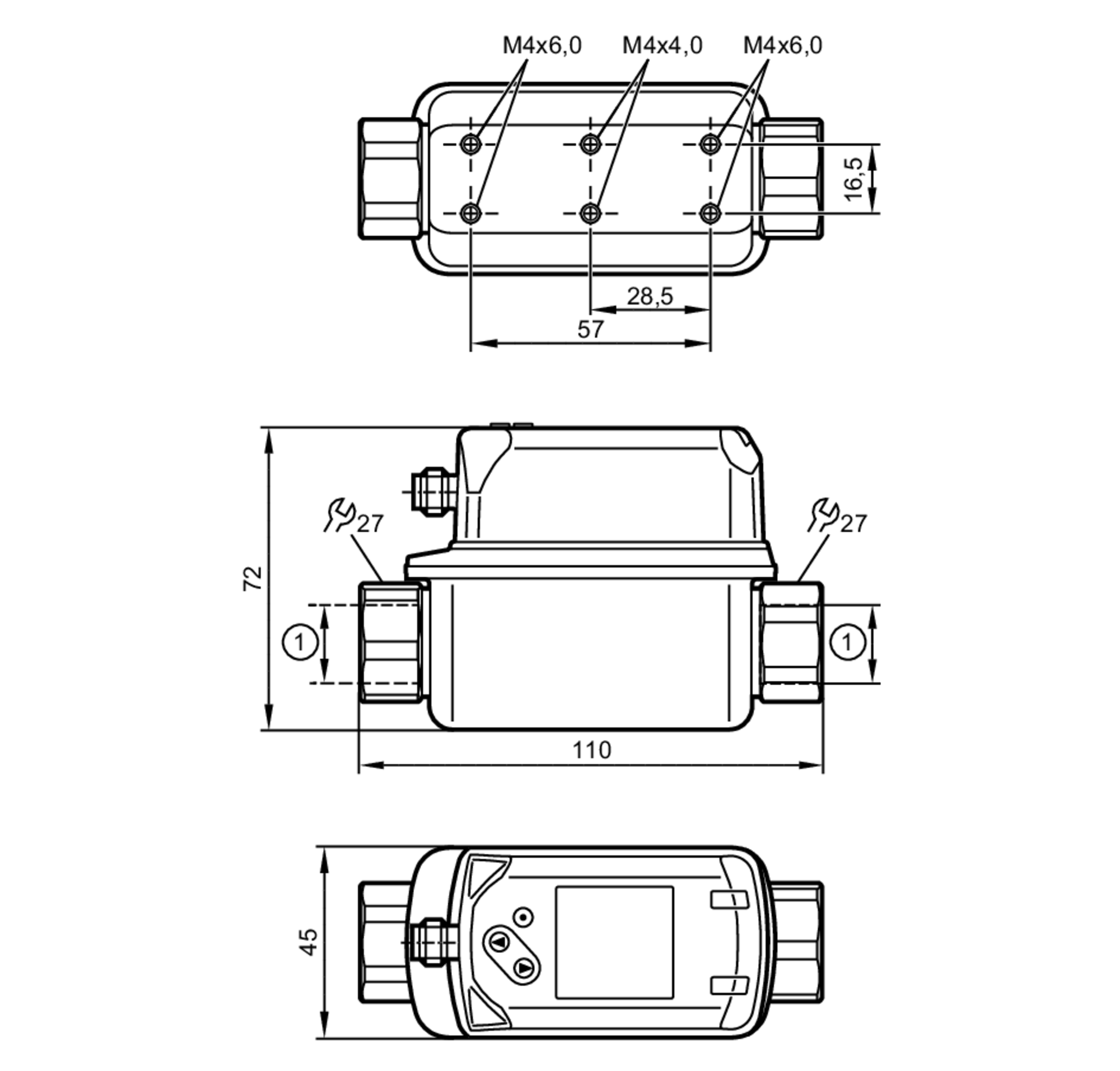 SV5204 - Vortex flow meter with display - ifm