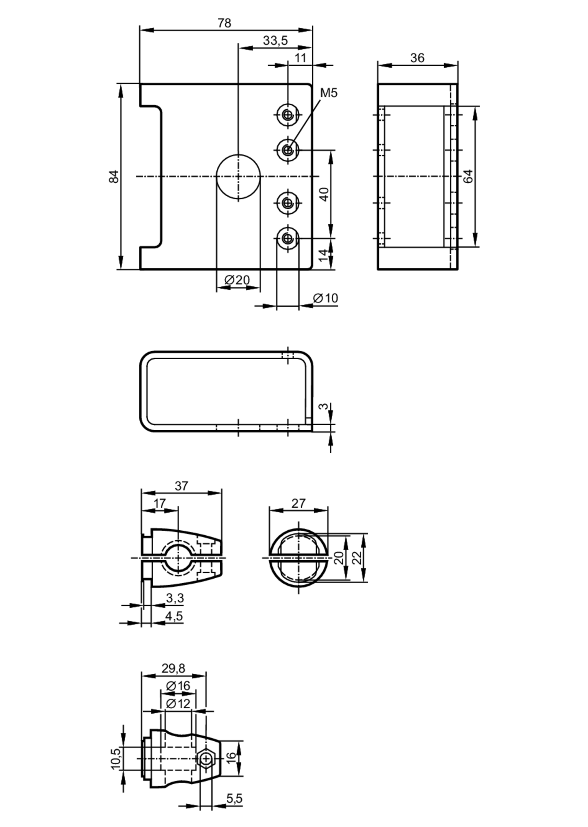E21216 - Mounting set with protective cover for photoelectric sensors - ifm
