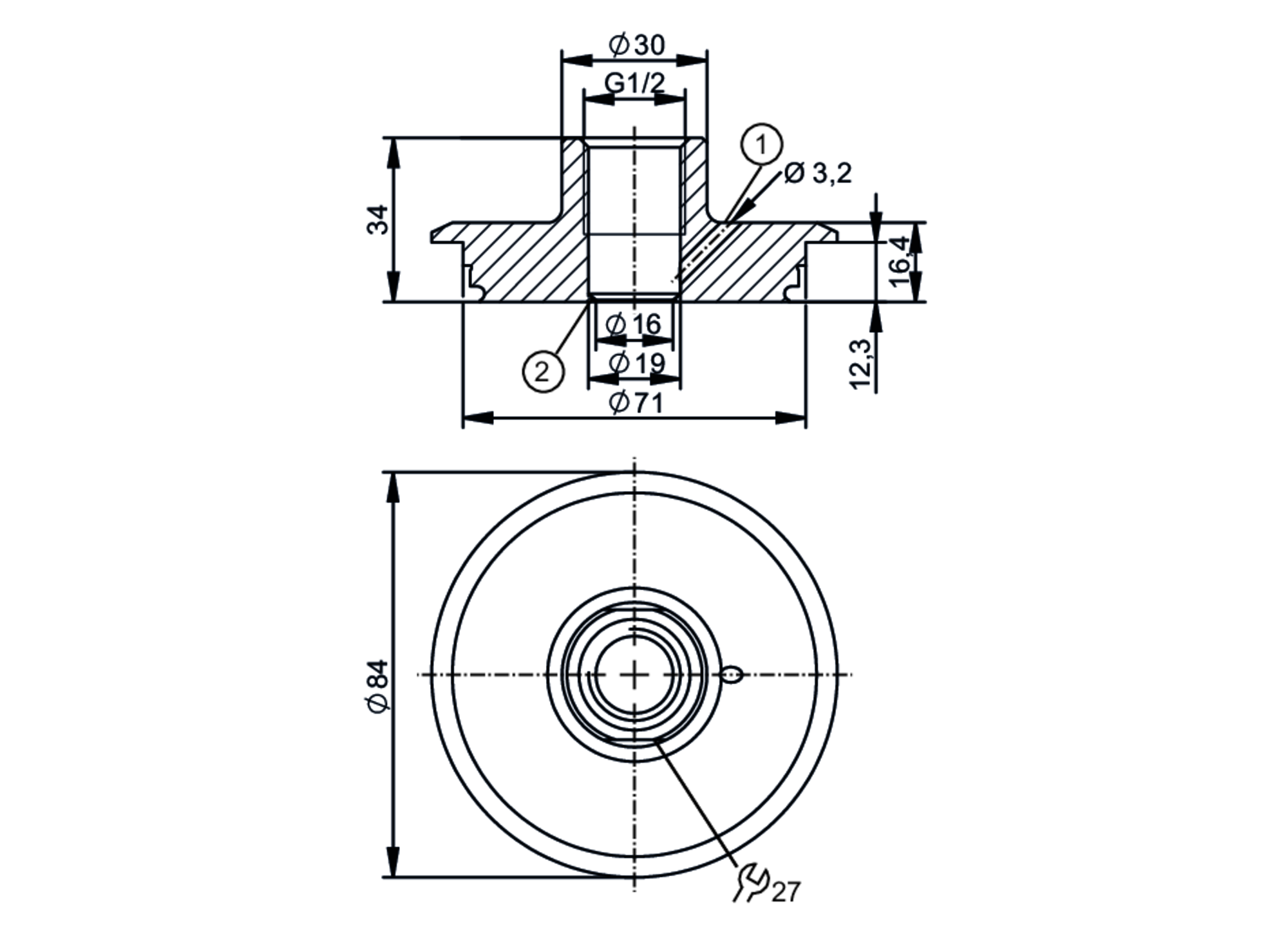 E43035 - Process adapter Varivent - ifm
