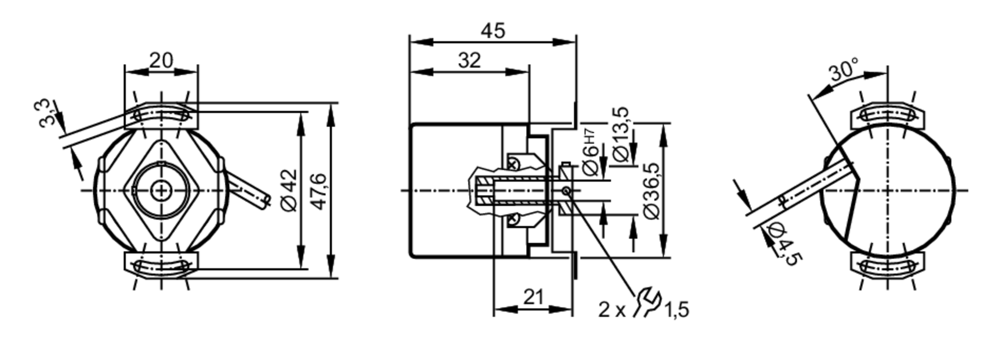 RA1005 - Codeur incrémental à arbre creux - ifm