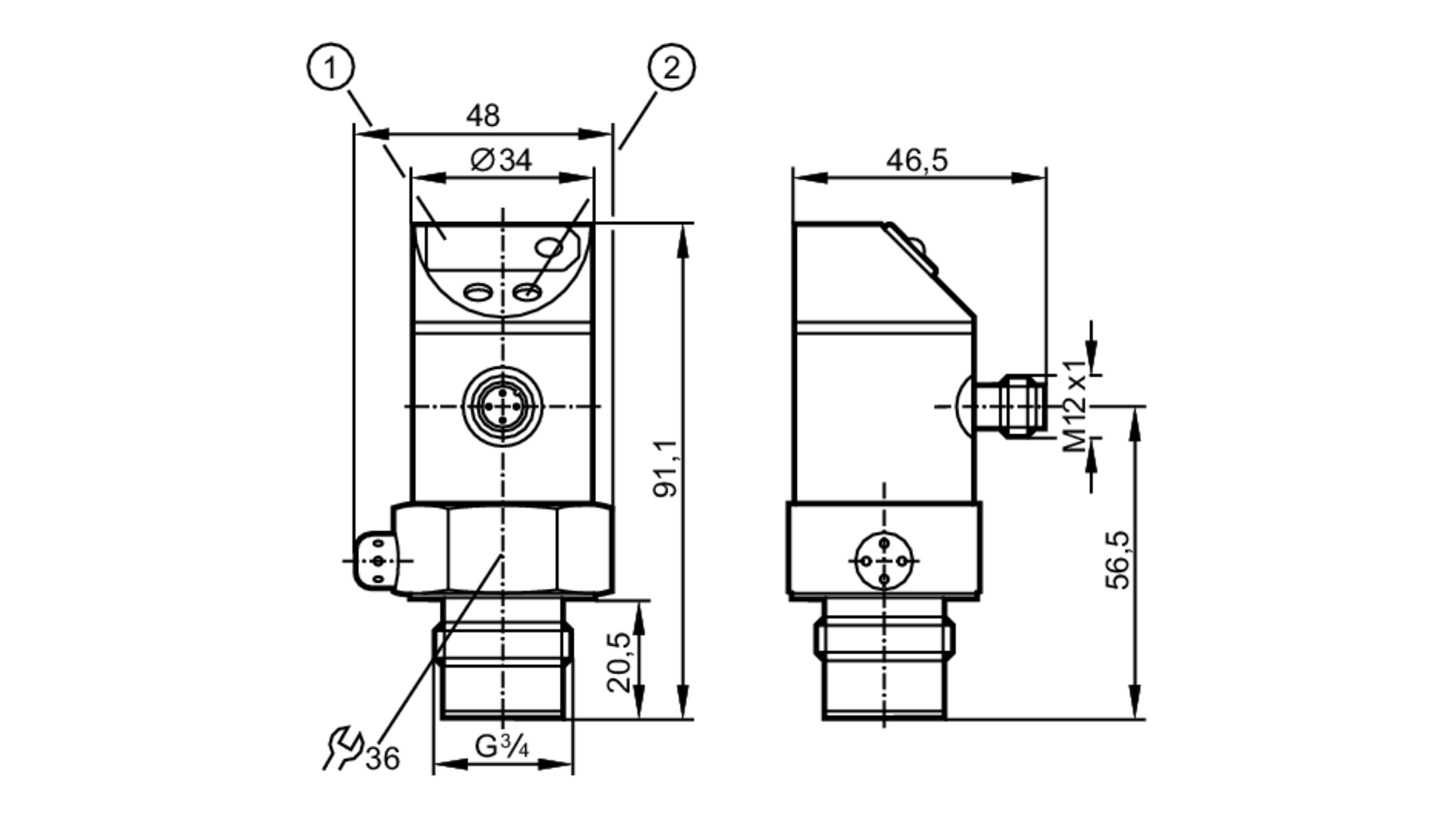 PF2954 - Flush pressure sensor - ifm