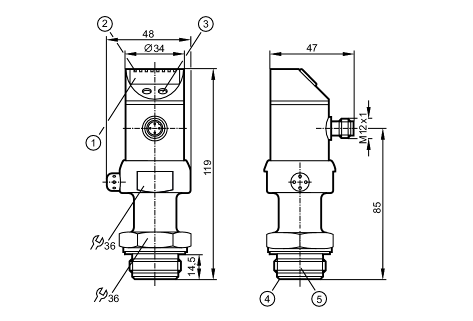 PI1094 - Flush pressure sensor with display - ifm