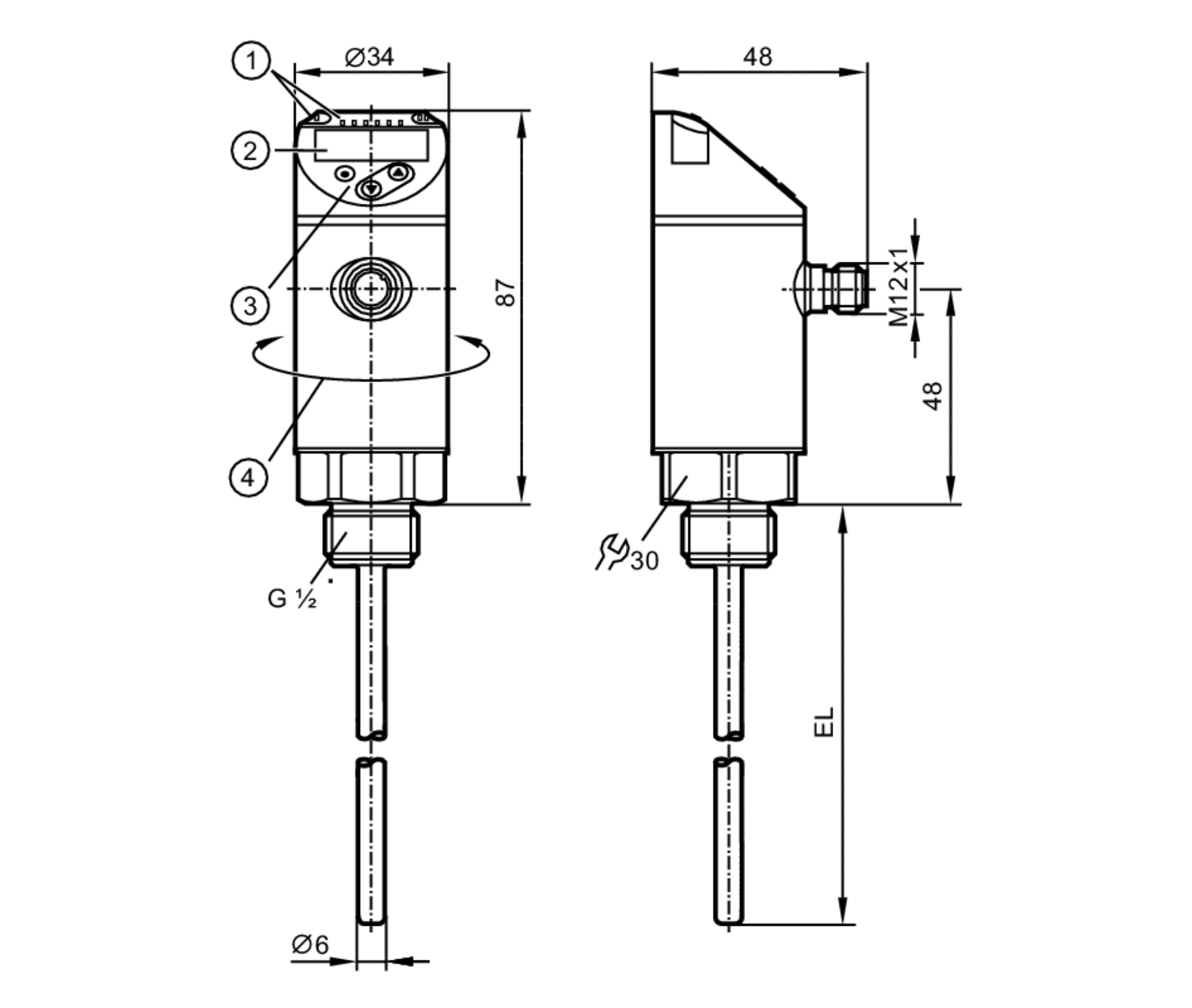 TN2435 - Temperature sensor with display - ifm electronic