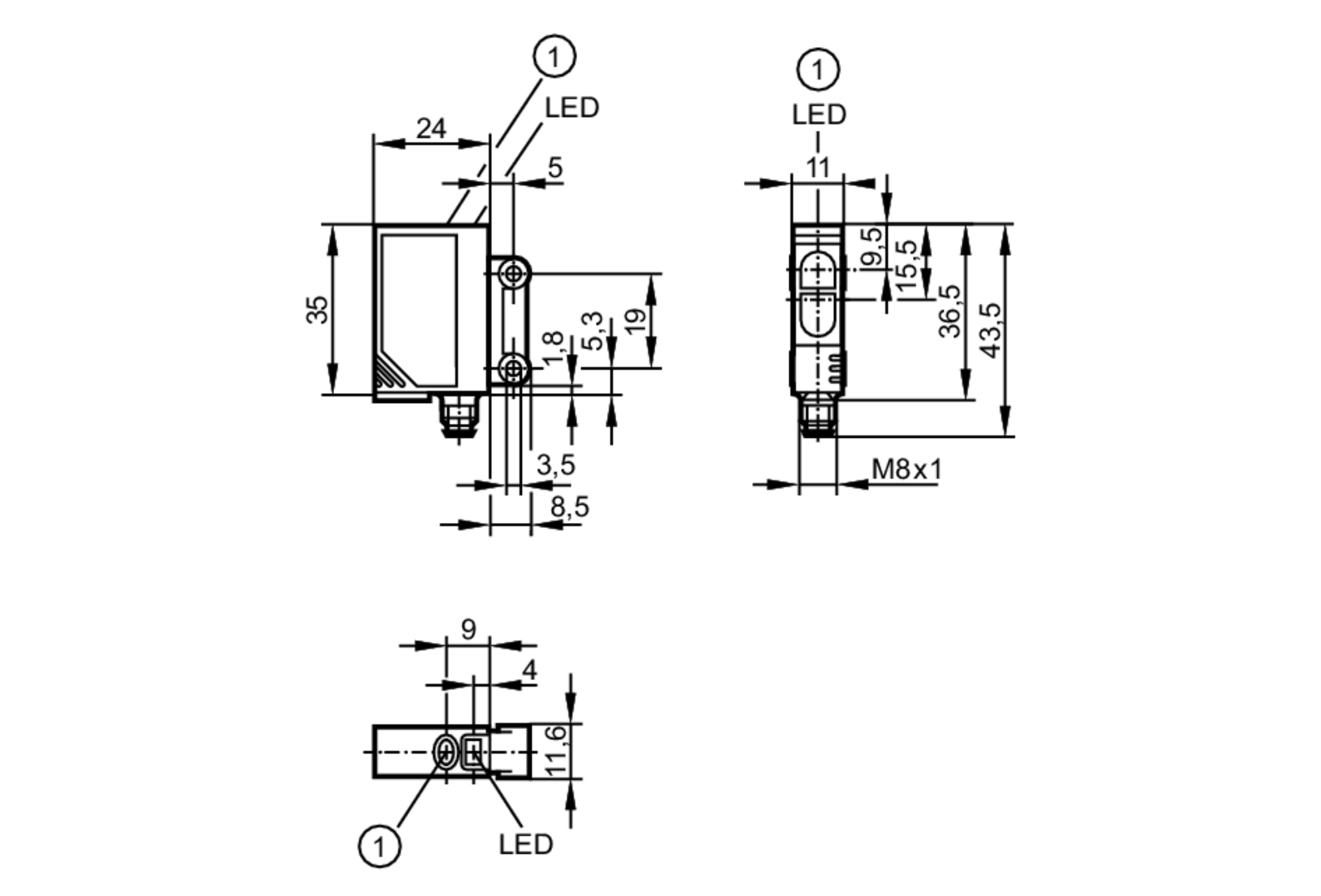 OJ5158 - Laser diffuse reflection sensor - ifm