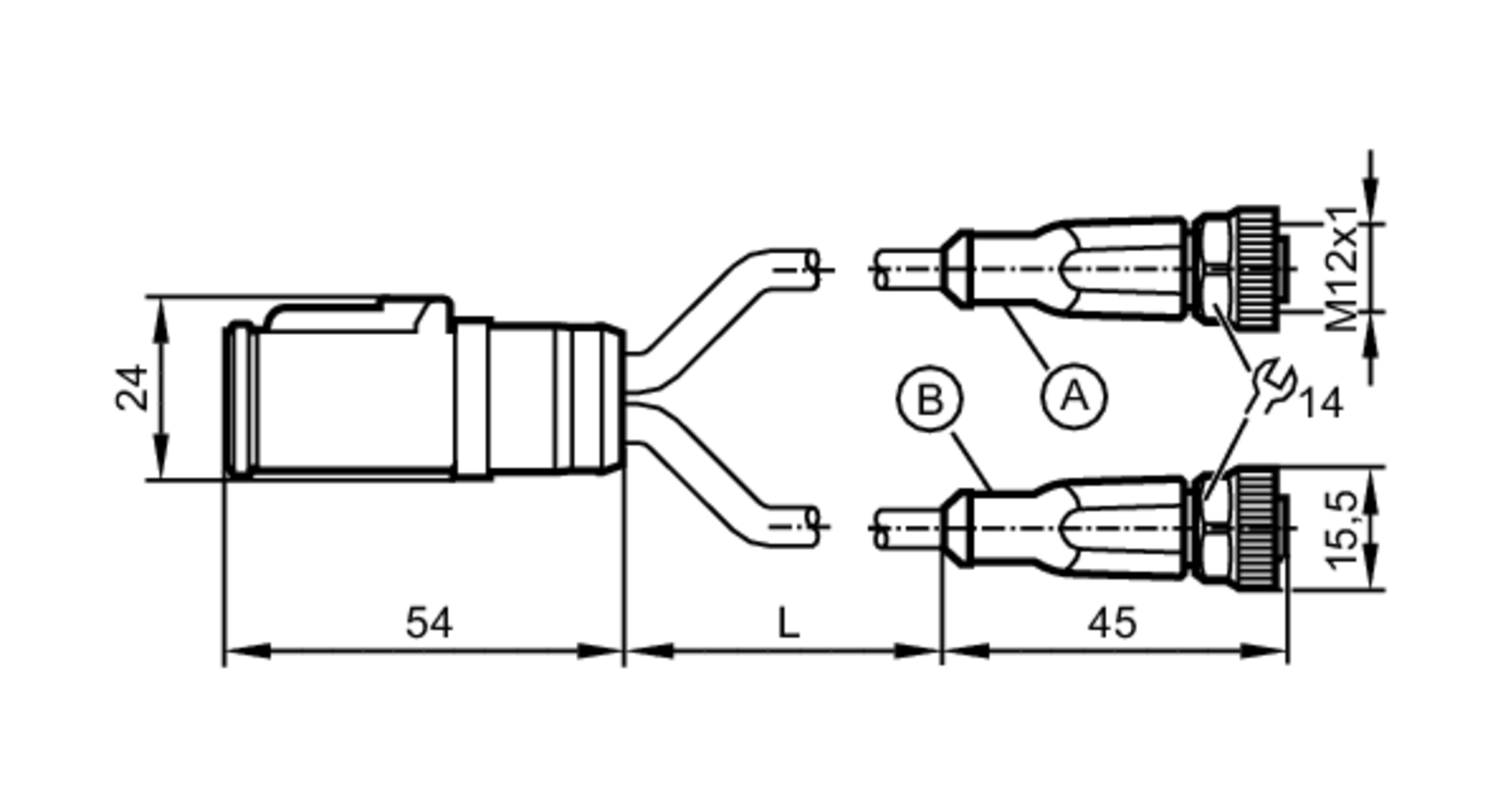 E12683 - Y connection cable - ifm