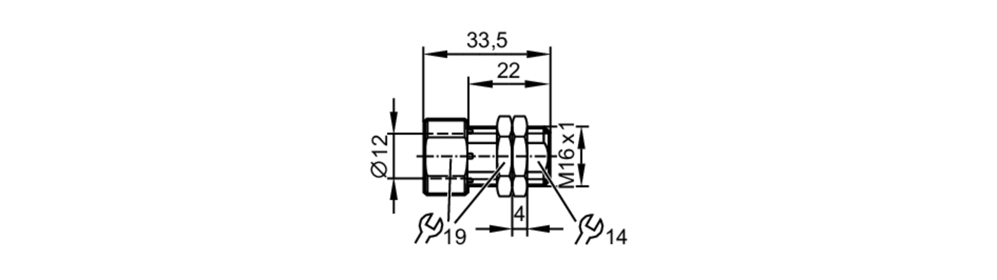 E12744 - Mounting sleeve with end stop - ifm