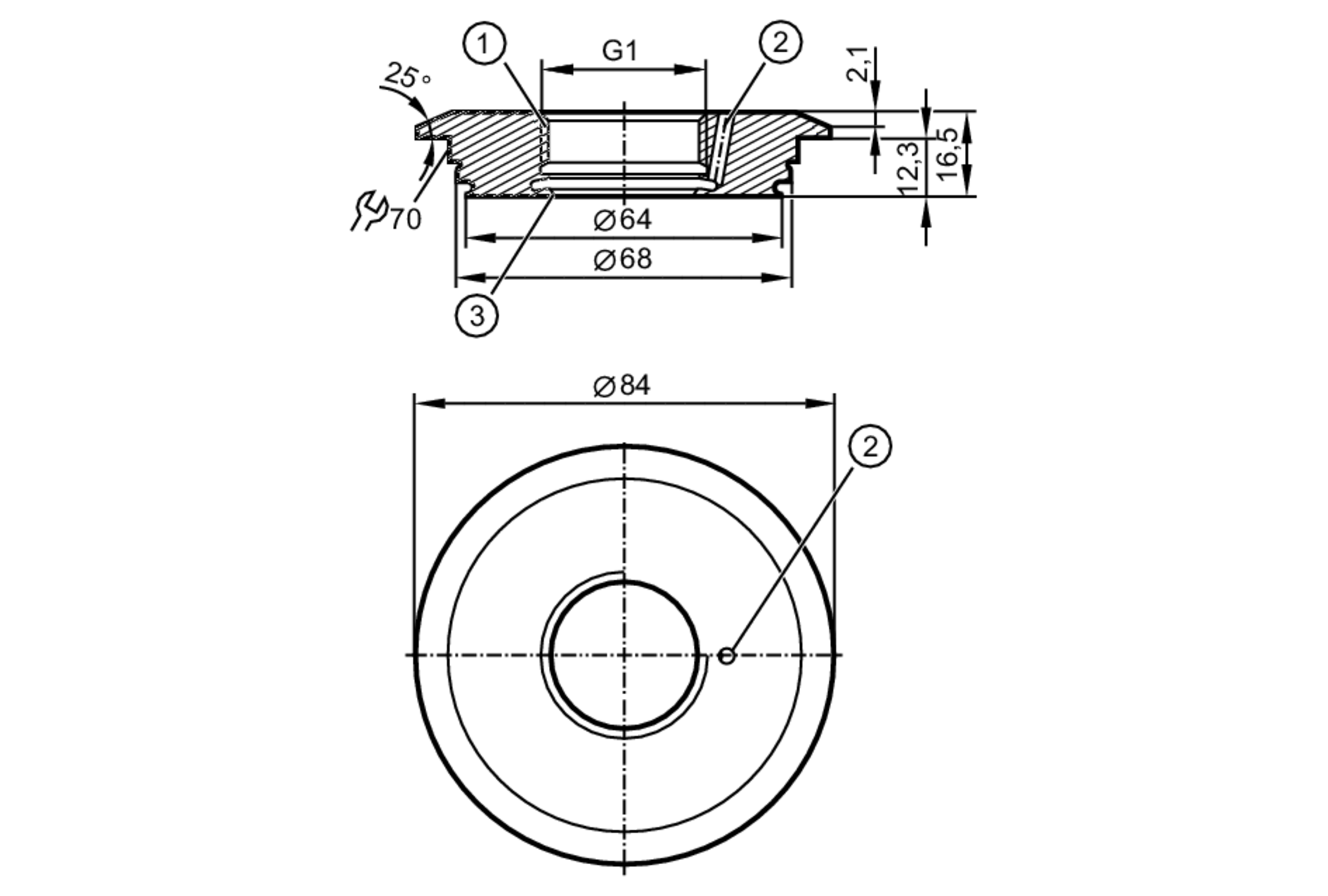 E33229 - Process adapter Varivent - ifm