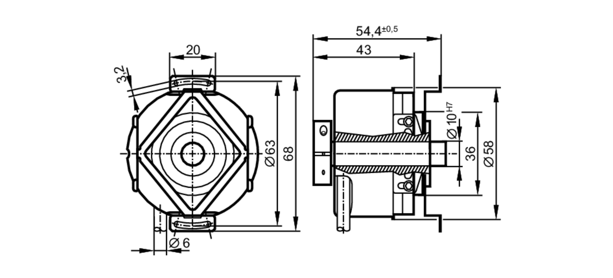 RO1355 - Incremental encoder with hollow shaft - ifm