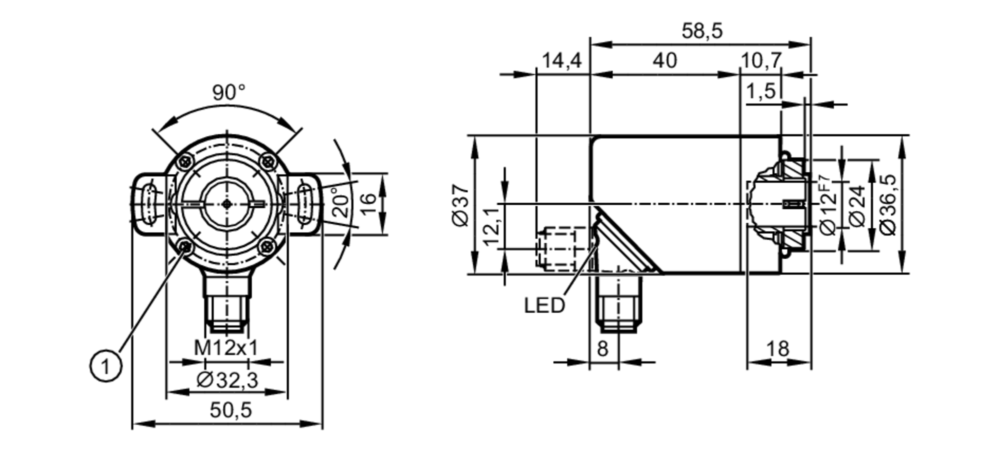 RMA300 - Absolute multiturn encoder with hollow shaft - ifm