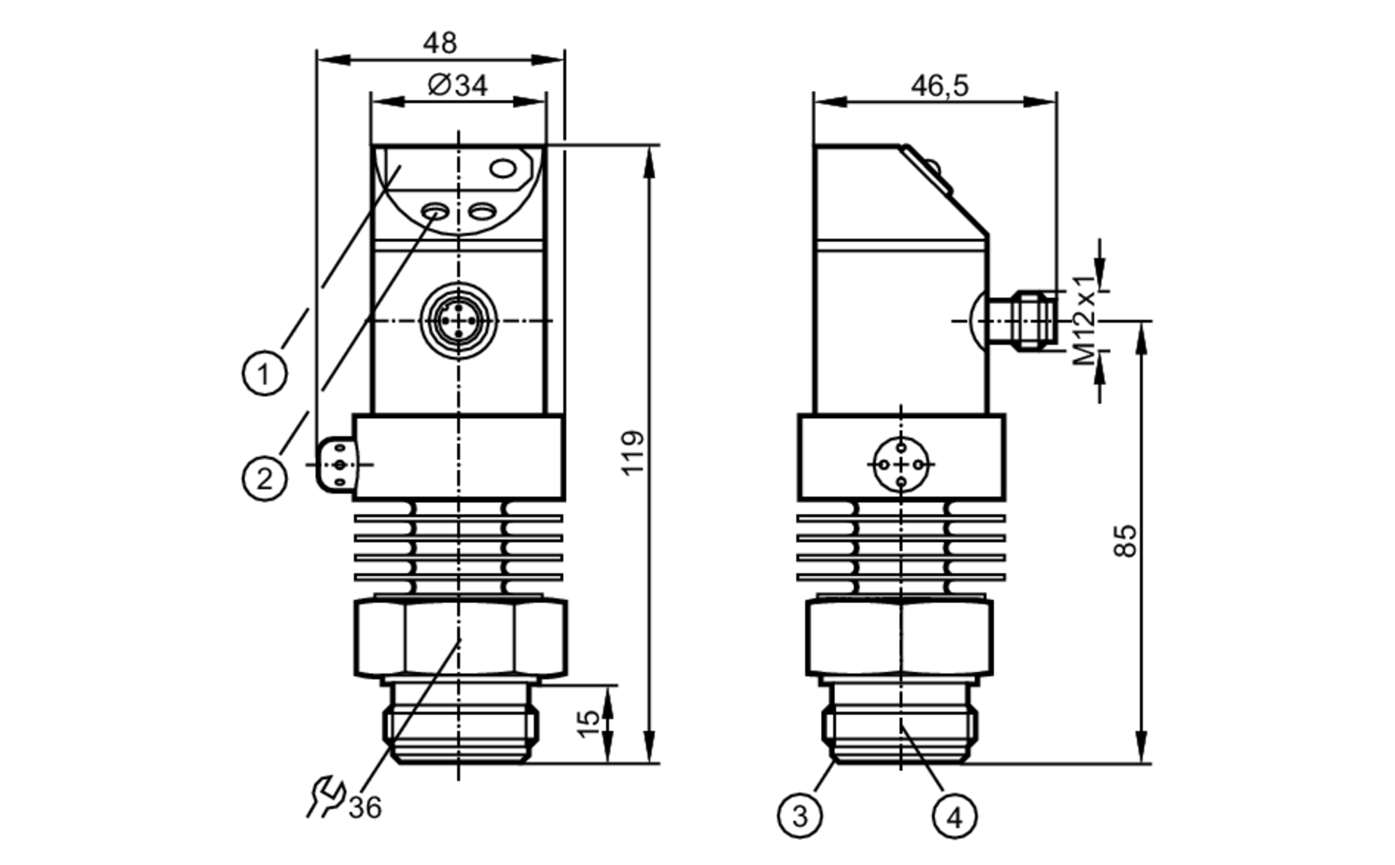 PI2054 - Flush pressure sensor with display - ifm