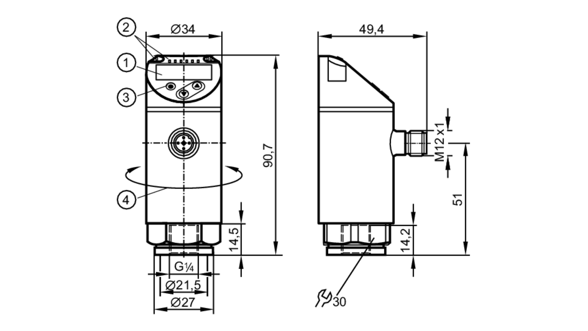 PN3071 - Pressure sensor with display - ifm