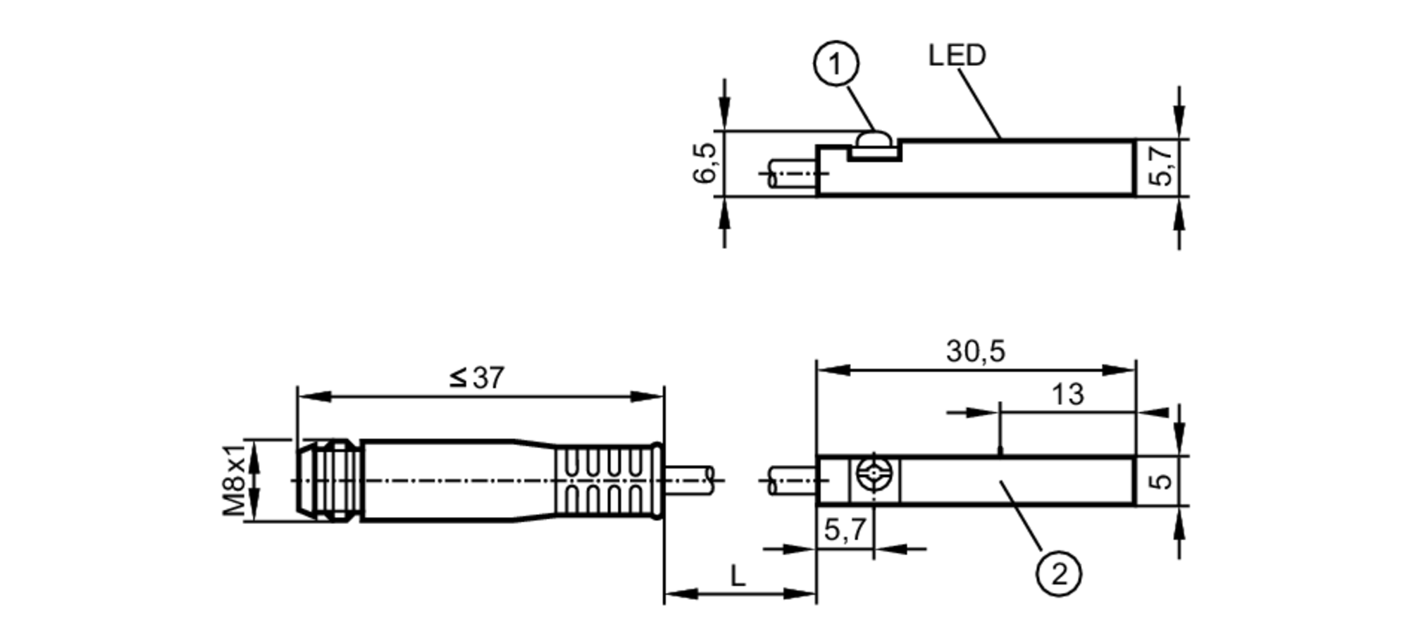 MR0101 - T-slot cylinder sensor with reed contact - ifm