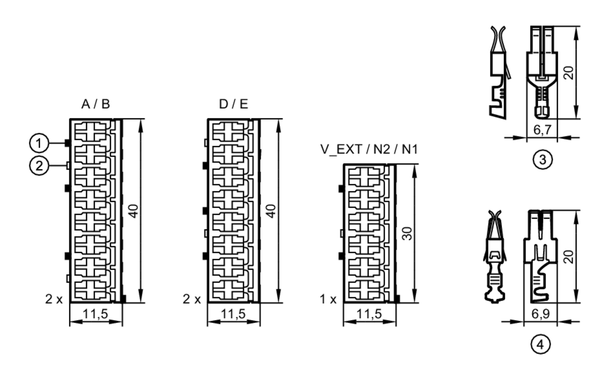 EC0464 - Morsettiera con contatti per temporizzatore standard - ifm ...