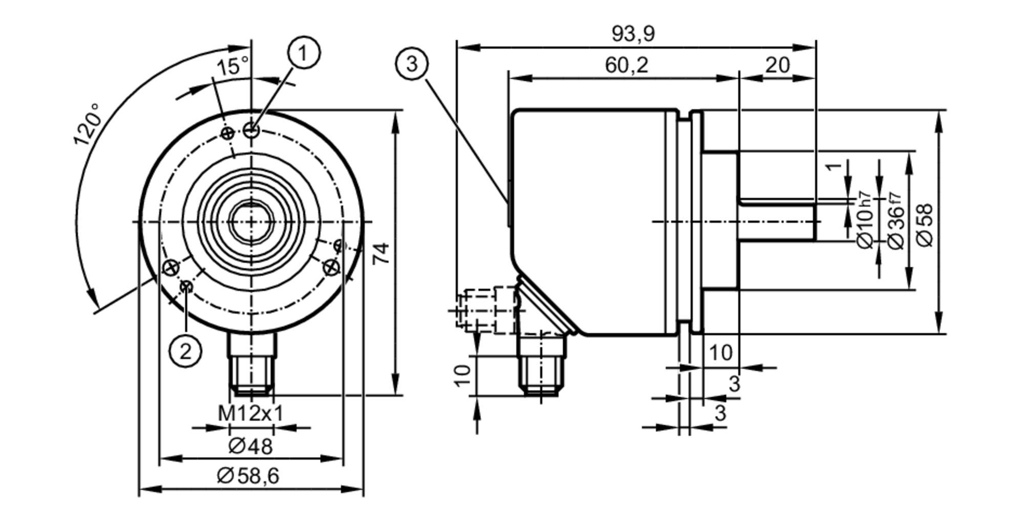 RVP510 - Encóder incremental con eje macizo y pantalla - ifm