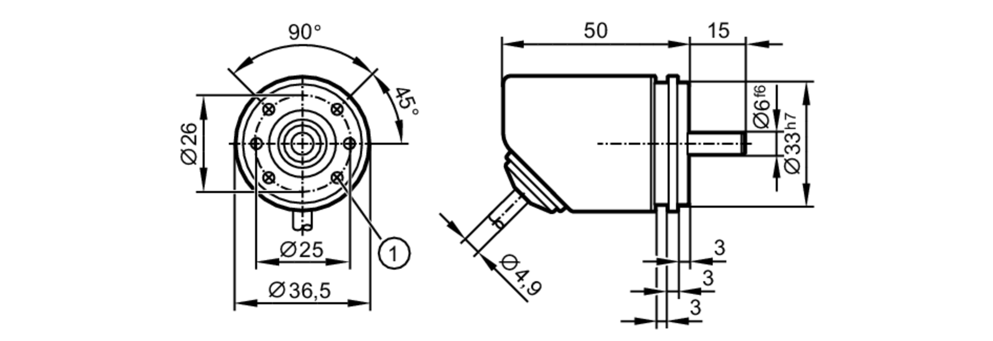 RB3500 - Encóder incremental con eje macizo - ifm