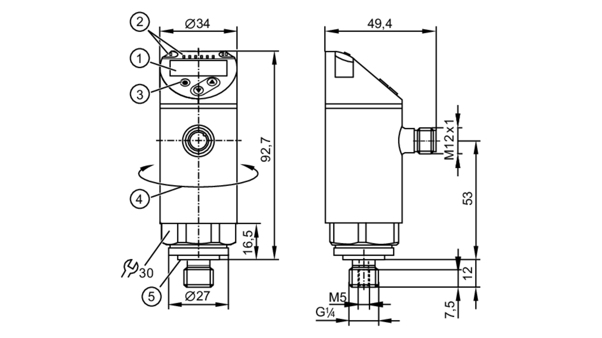 PN3594 - Pressure sensor with display - ifm