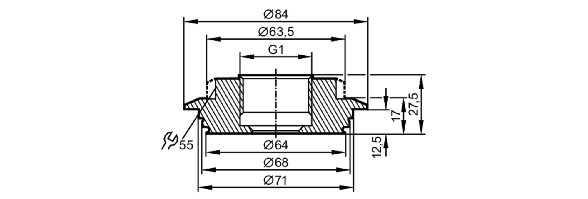 E33622 - Process adapter Varivent - ifm