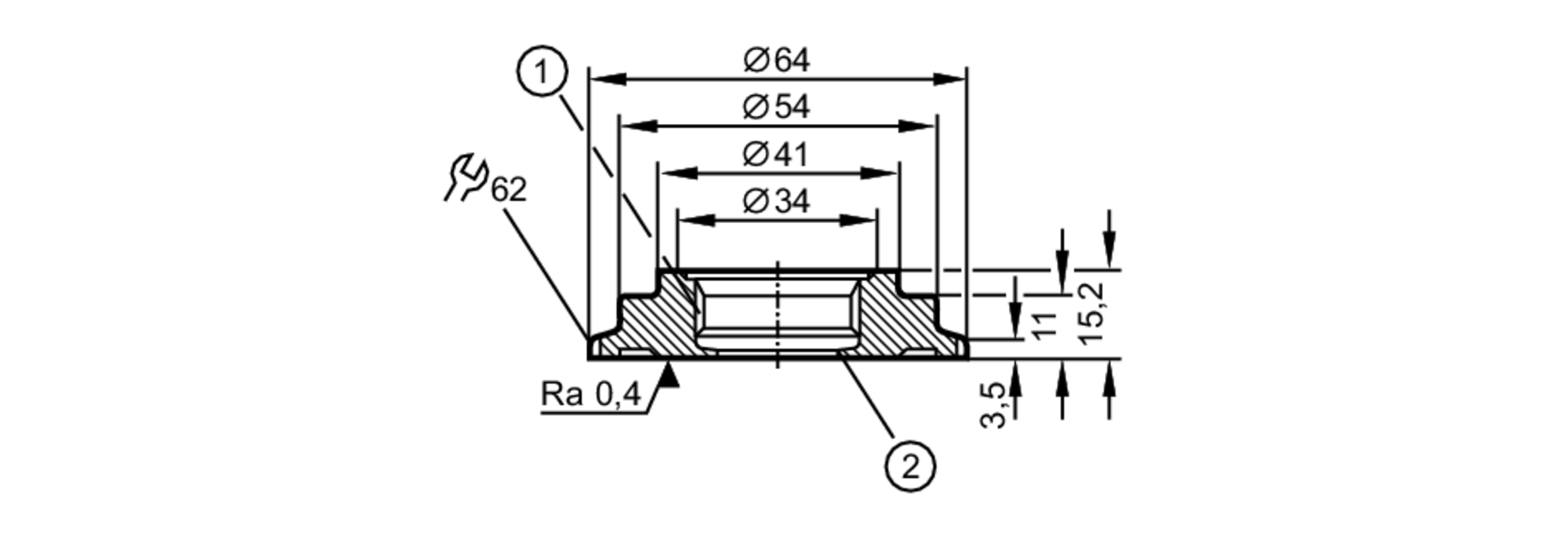 E33108 - process adapter DIN 11864 - ifm