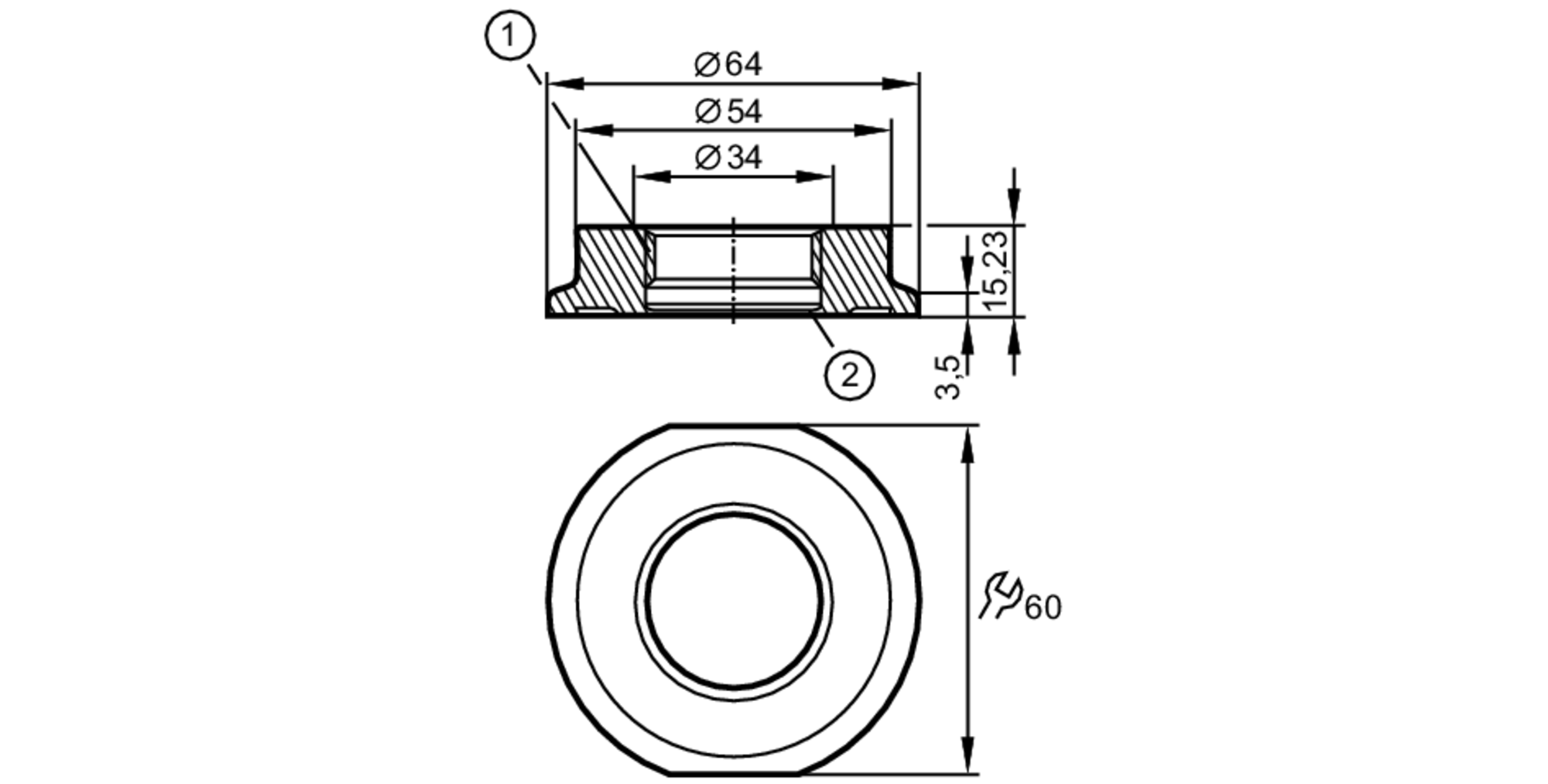 E33133 - process adapter DIN 11864 - ifm