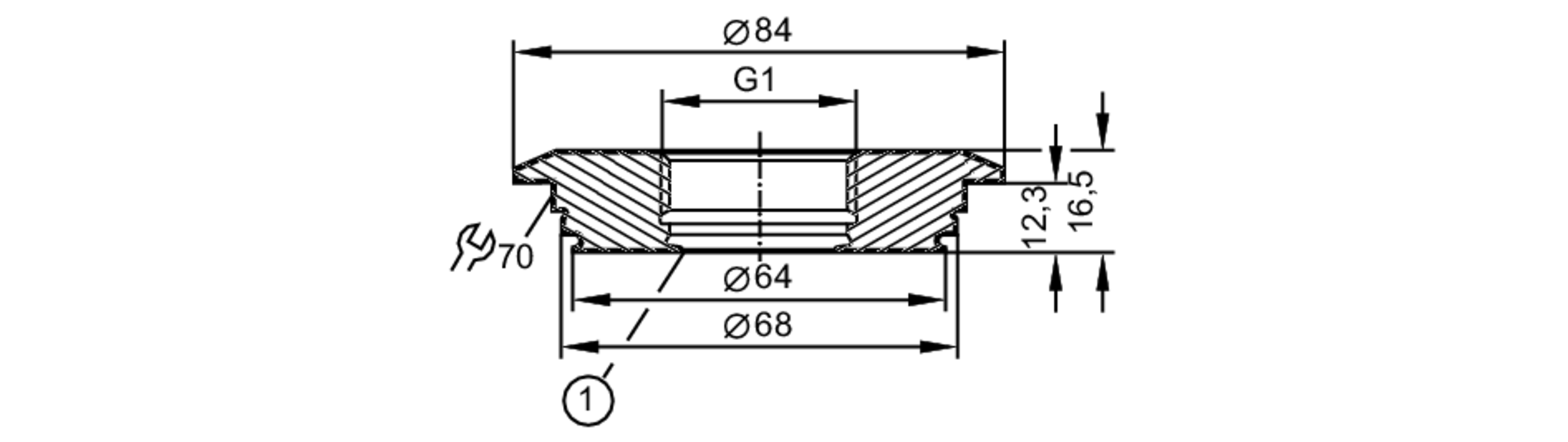 E33722 - Process adapter Varivent - ifm