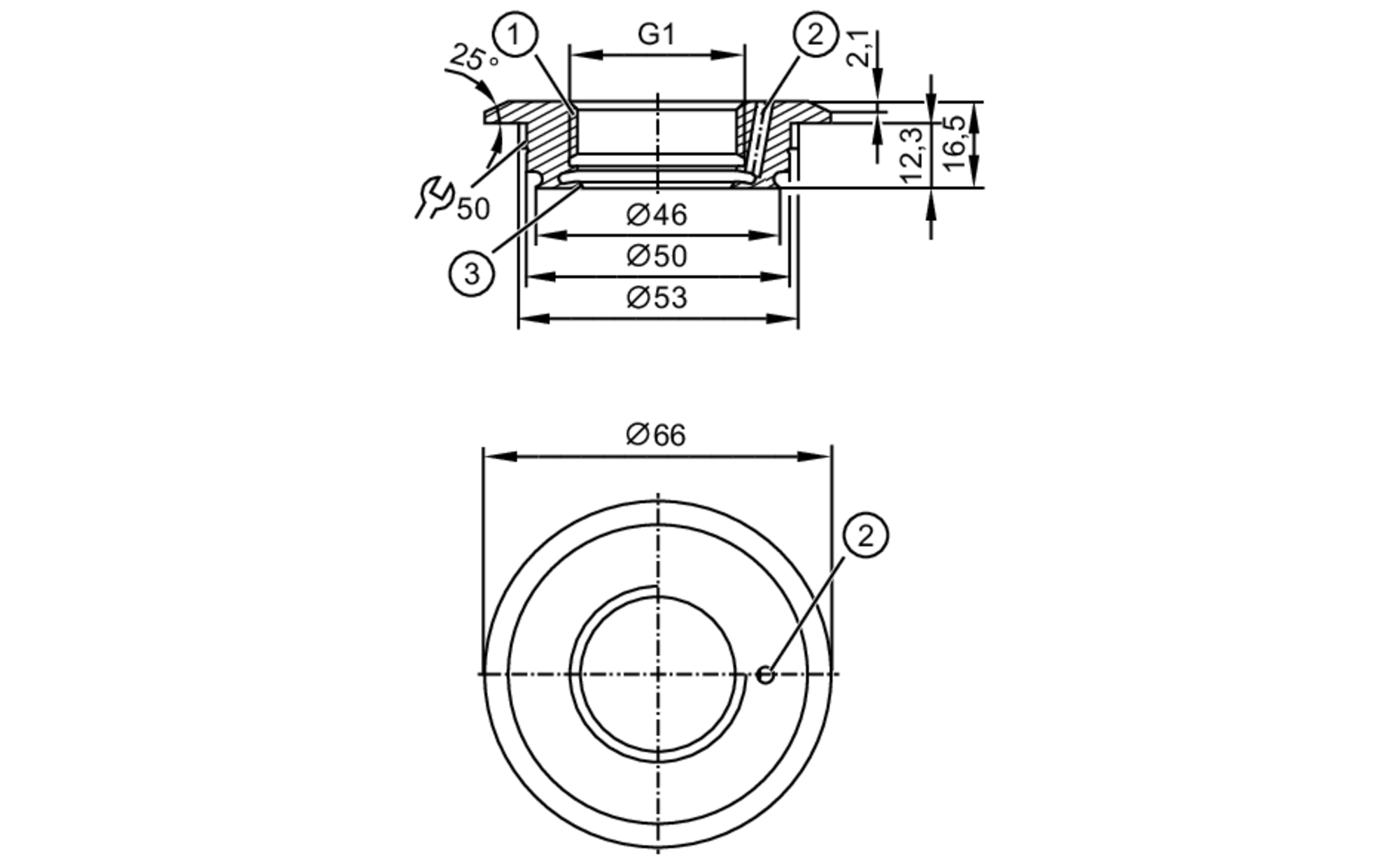 E33228 - Process adapter Varivent - ifm