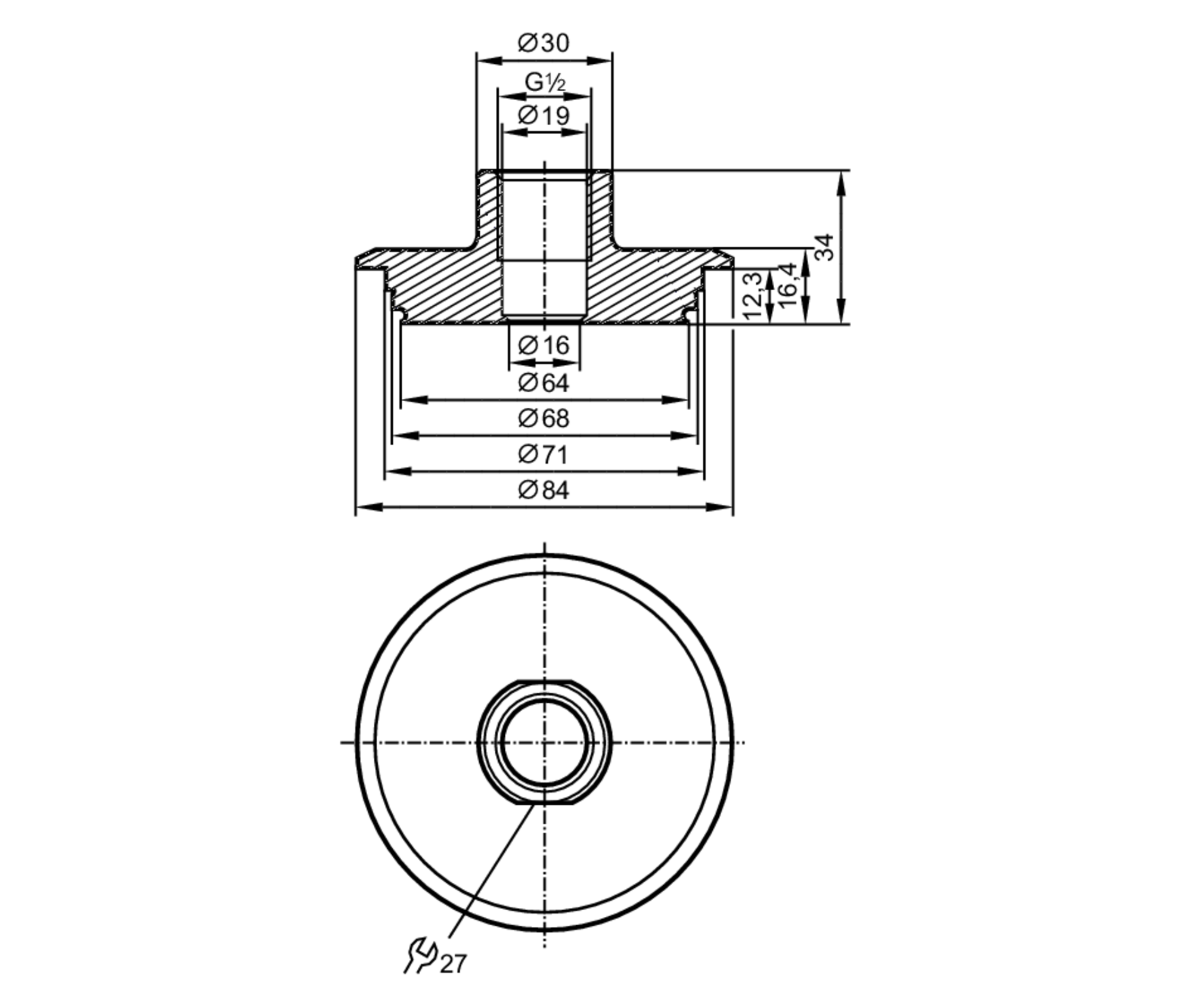 E43307 - Process adapter Varivent - ifm