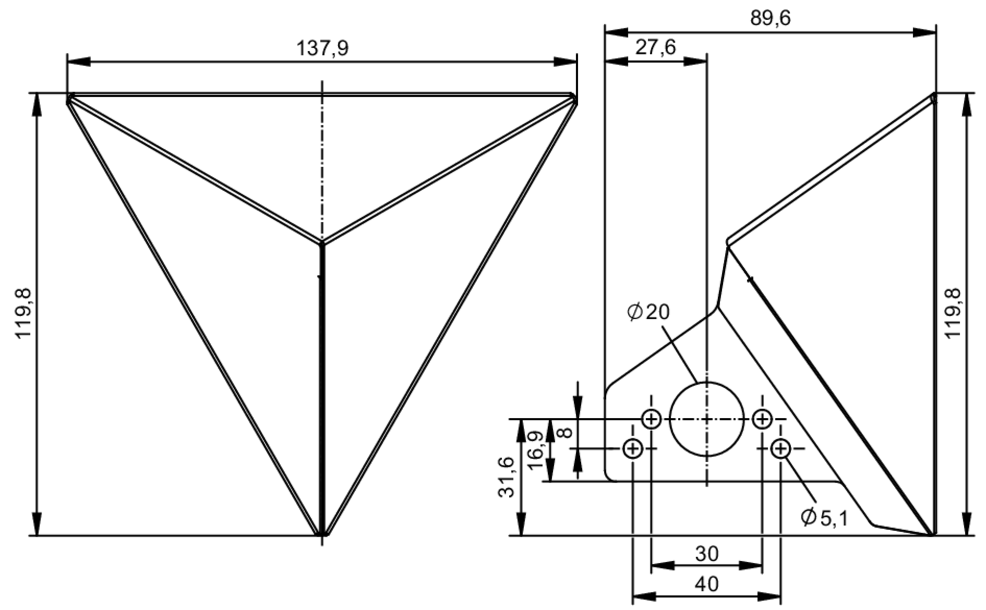 E23013 - radar corner reflector - ifm