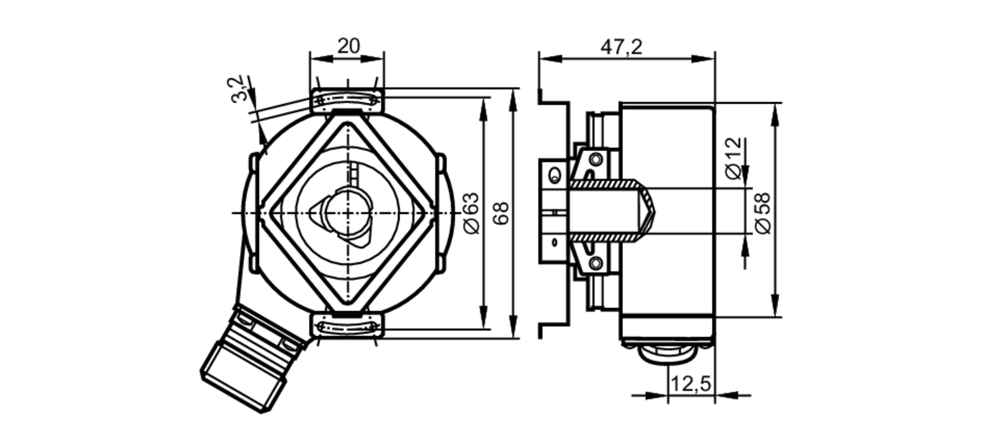 RO1373 - Encoder incremental com eixo oco - ifm