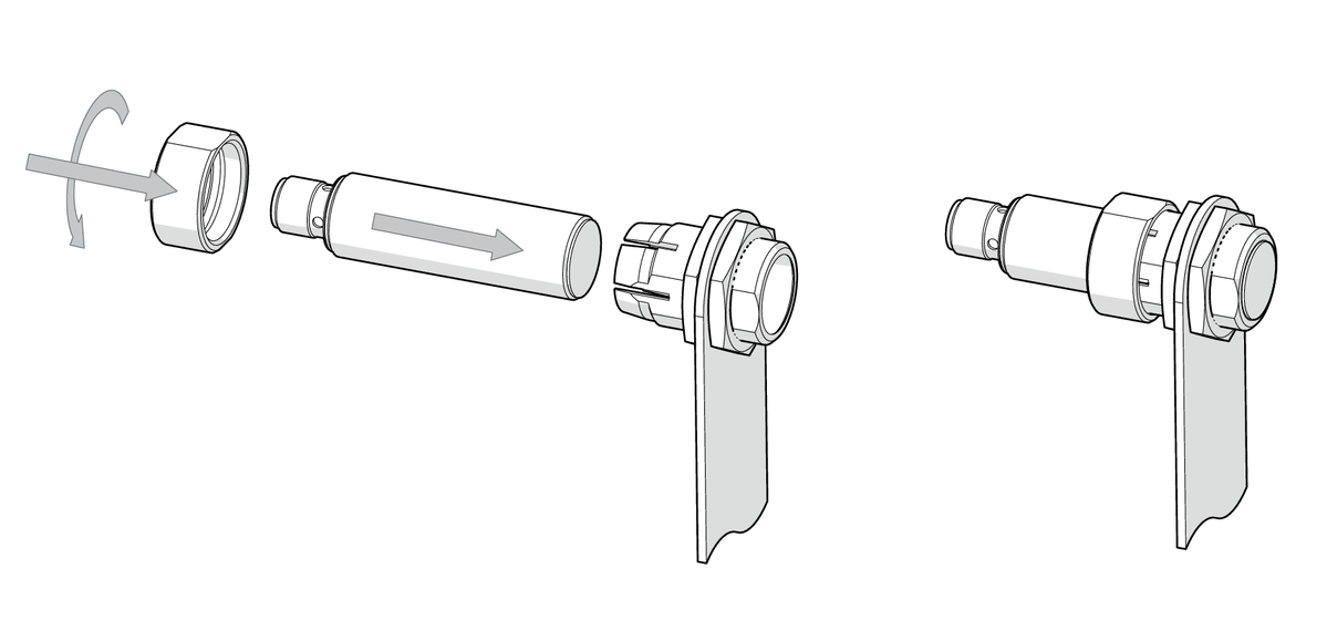 E12744 - Mounting sleeve with end stop - ifm