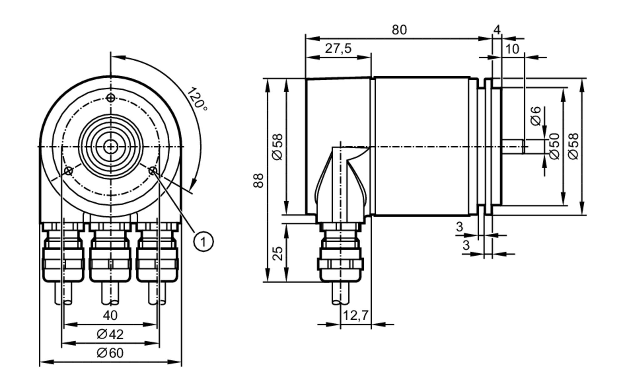 RM3006 - Absolute multiturn encoder with solid shaft - ifm