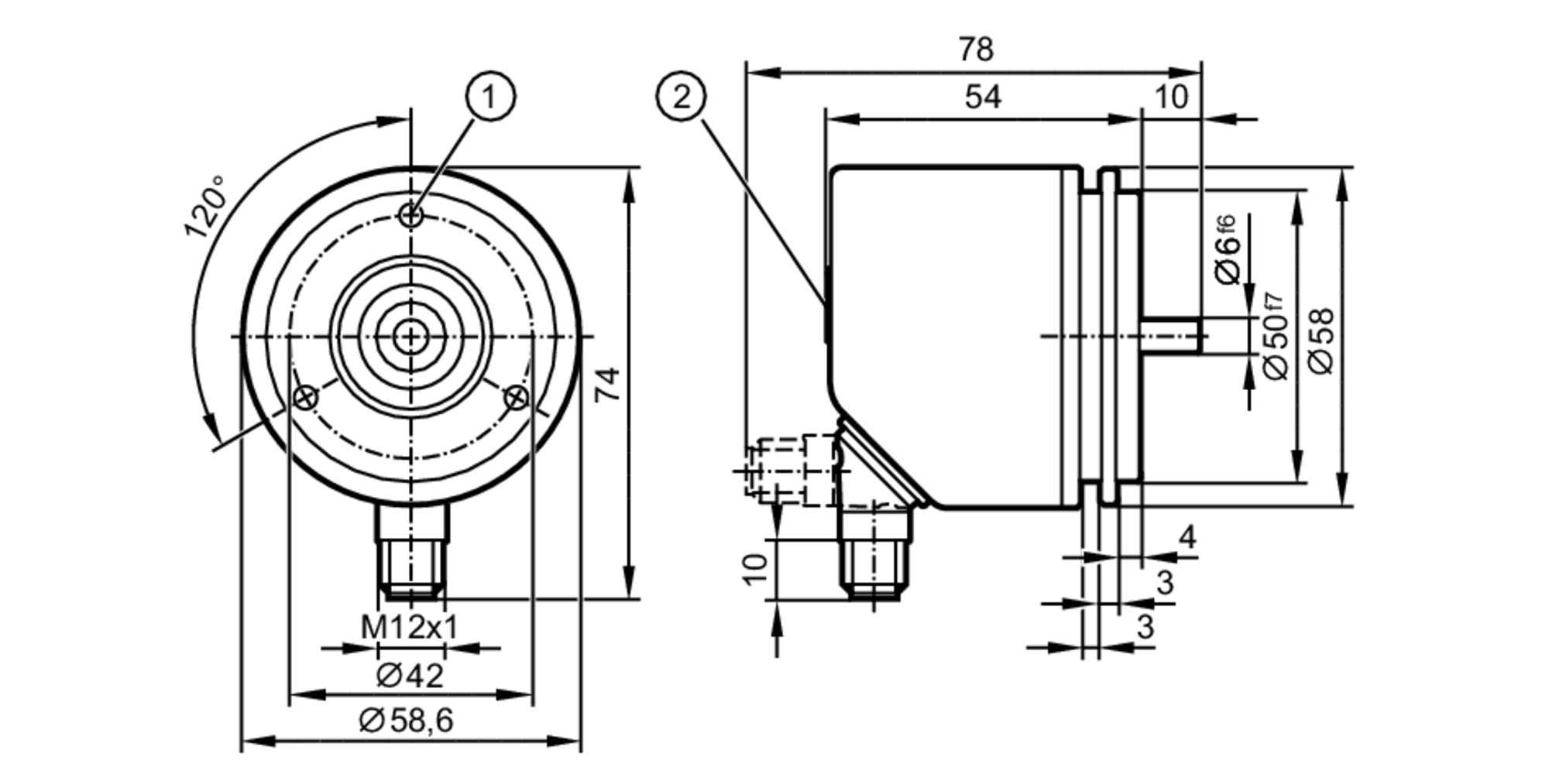 RUP500 - Incremental encoder with solid shaft and display - ifm