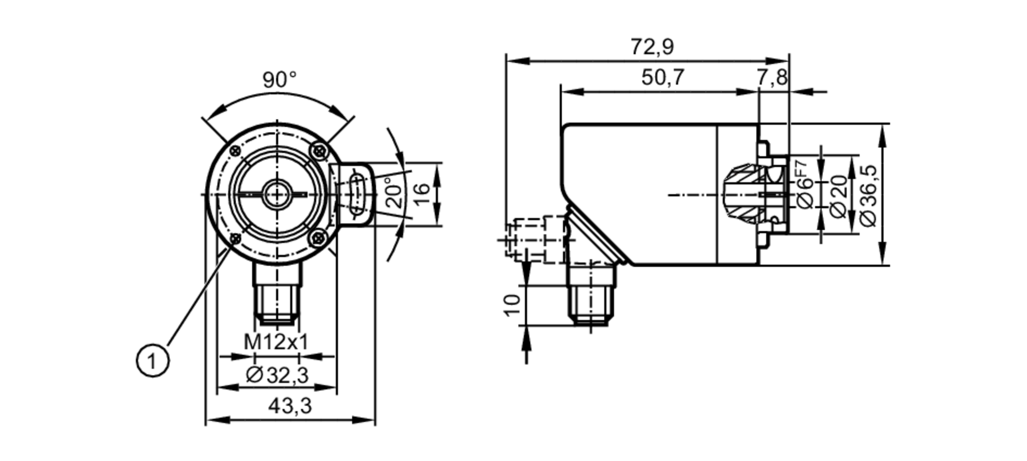 RA3100 - Incremental encoder with hollow shaft - ifm